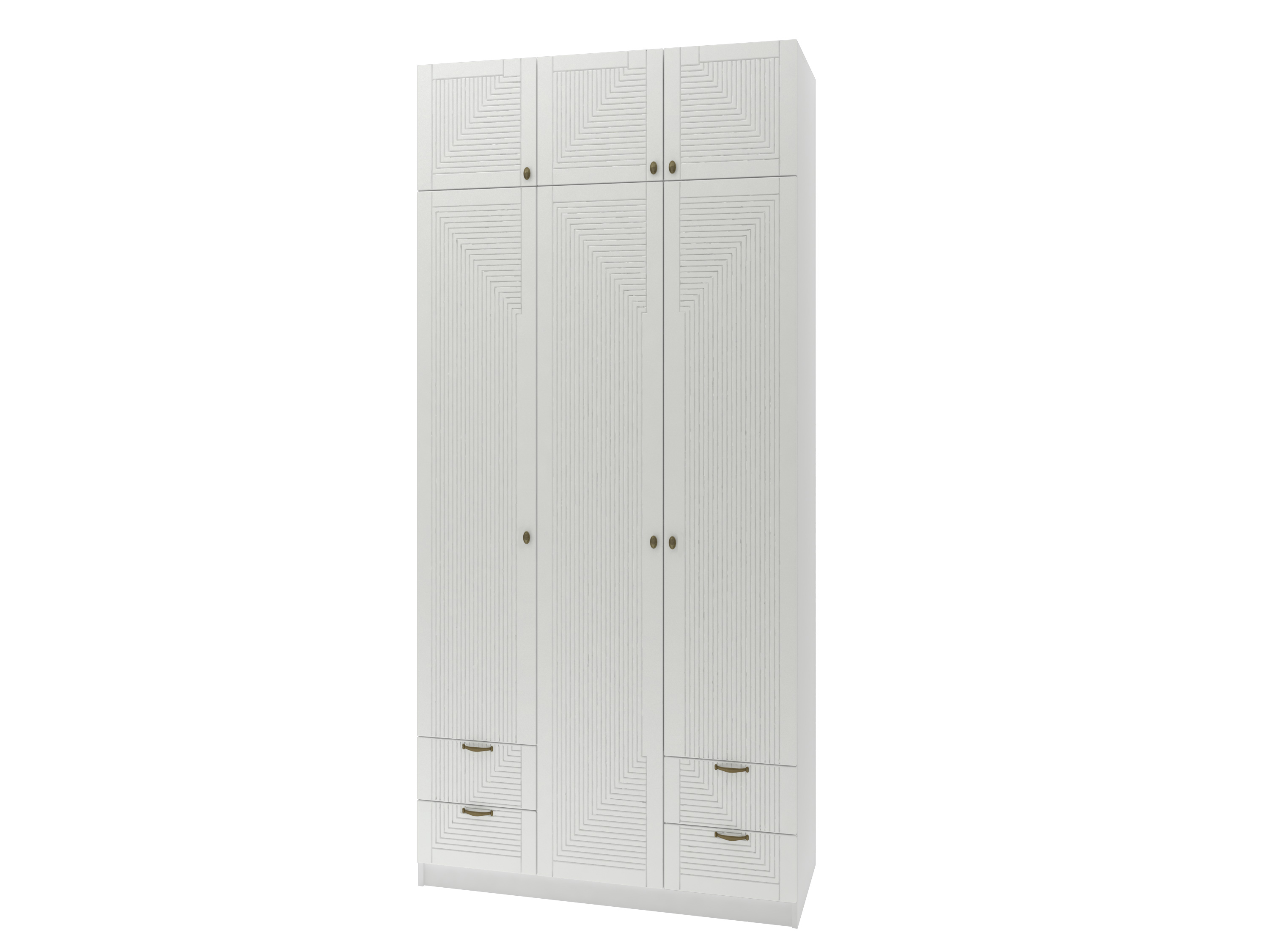 Шкаф трехстворчатый "Т-17 Фараон" МДФ фрезер, SF-027 Лотос/белый гладкий купить за 47490 руб в ...